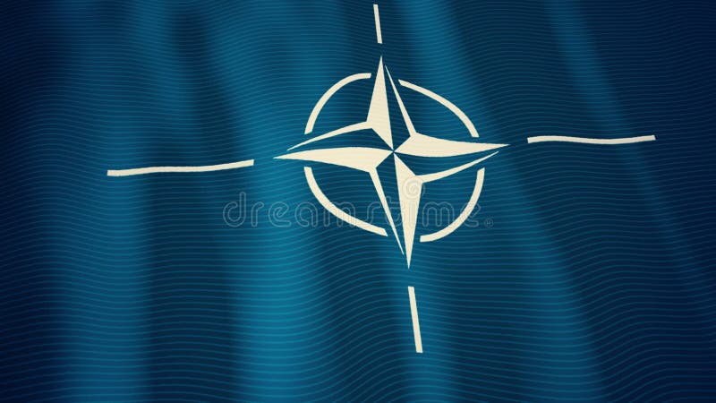 Flag of NATO Slowly Waving in the Wind - High Quality Clean CG Backdrop ...