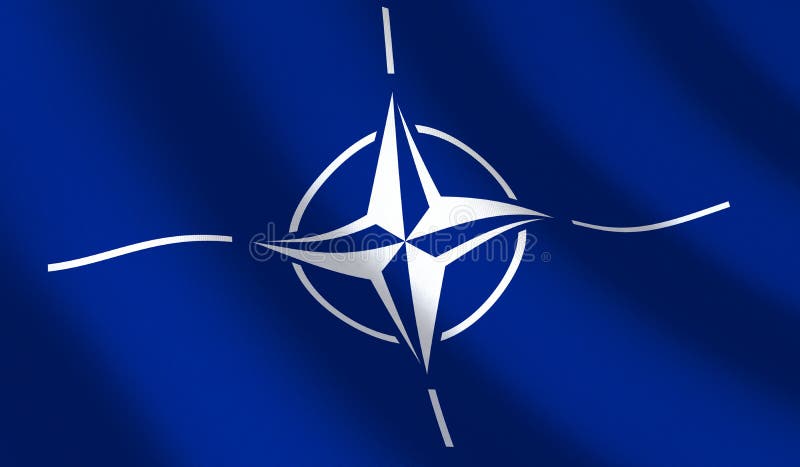 Flag NATO and wave stock illustration. Illustration of sign - 91155242