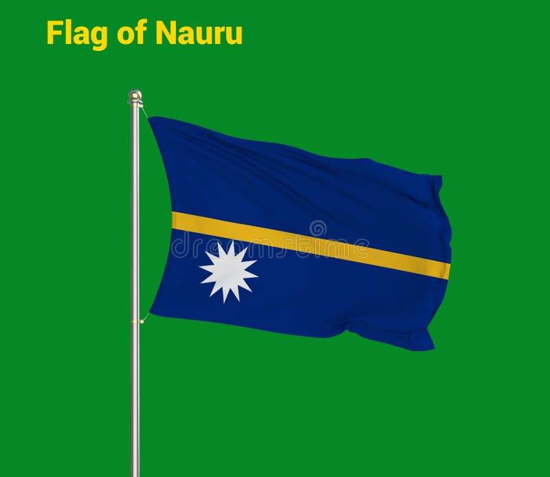 Flag of Nauru, Nauru Flag, National Flag of Nauru. Pole Flag of Nauru ...