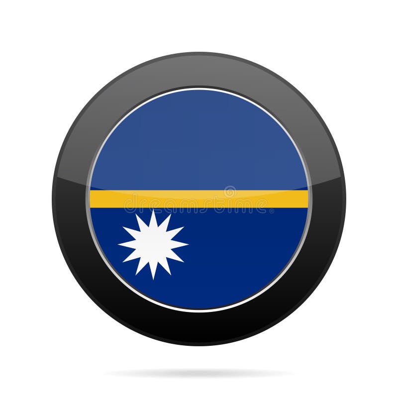 Flag of Nauru. Shiny Black Round Button. Stock Vector - Illustration of ... Flag of Nauru. Shiny Black Round Button. Stock Vector - Illustration of ...