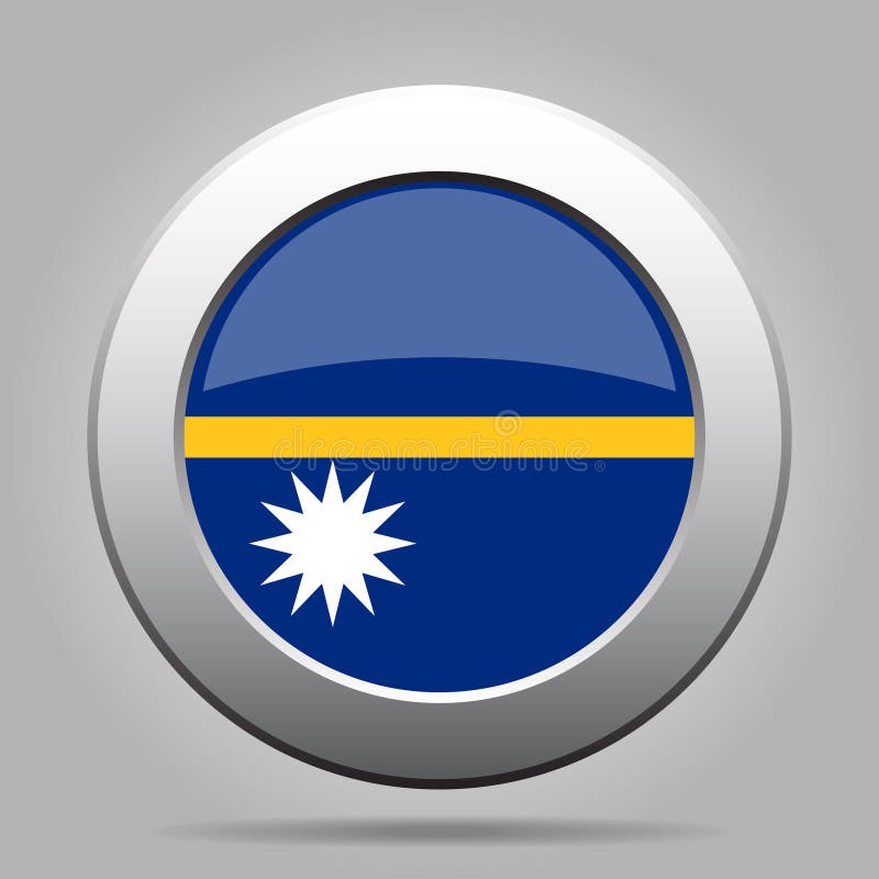 Flag of Nauru. Shiny Metal Gray Round Button. Stock Vector ... Flag of Nauru. Shiny Metal Gray Round Button. Stock Vector ...
