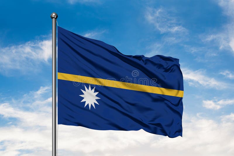 Nauru Flag in a Blue Sky stock photo. Image of federal - 113341924