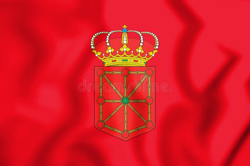 Flag of Navarra, Spain. 3D Illustration Stock Illustration ...