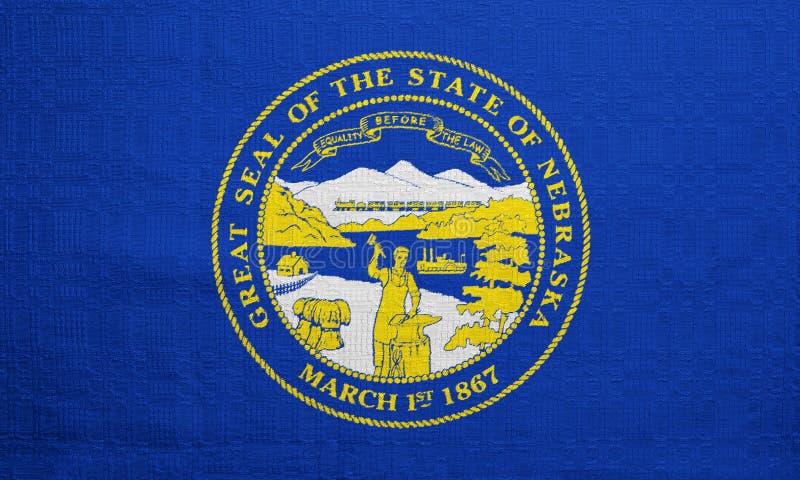 Flag of Nebraska State USA on a Textured Background. Concept Collage ...