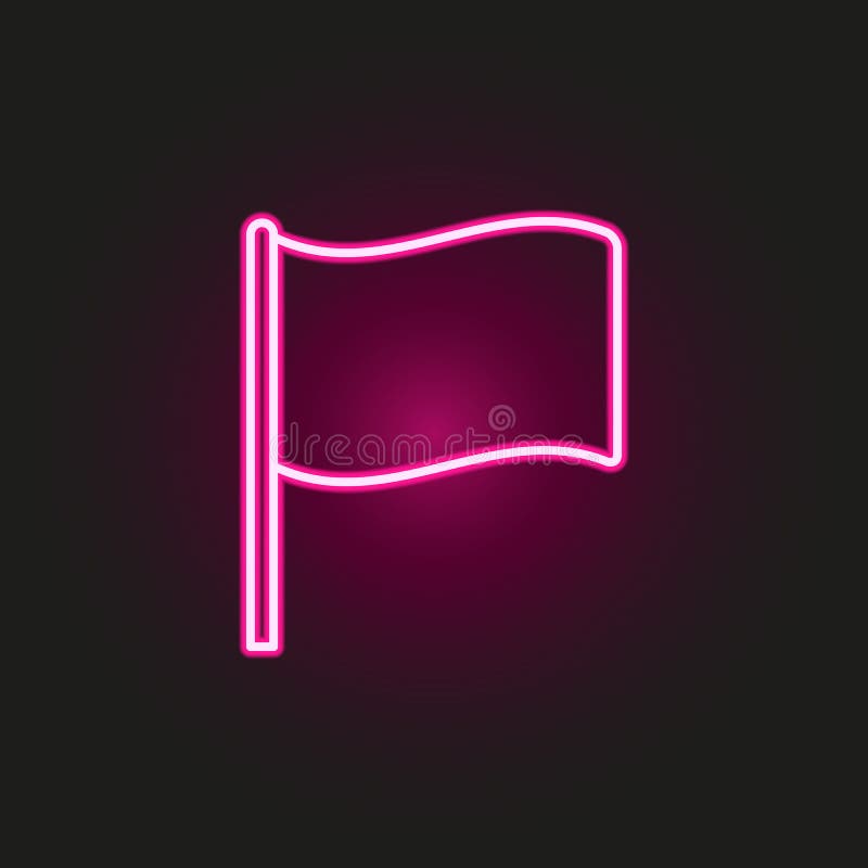 Flag Neon Style Icon. Simple Thin Line, Outline Vector of Flags Icons ...