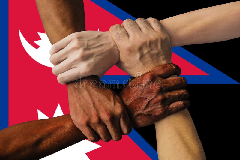 Flag of Nepal, Intergration of a Multicultural Group of Young People ...