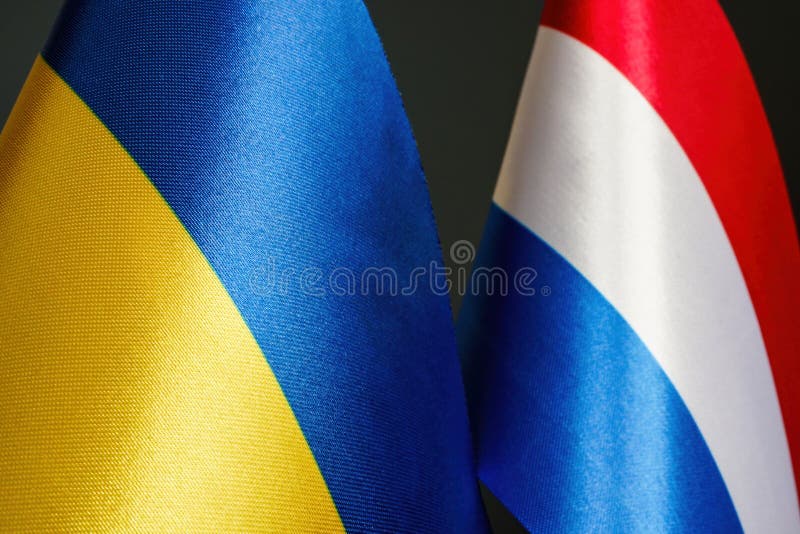 Flag of the Netherlands Holland and Flag of Ukraine. Stock Photo ...