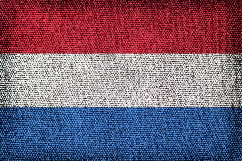 Flag of the Netherlands with the Texture of Rough Fabric. Stock Photo ...