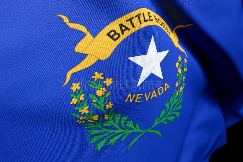 Flag Nevada, Close Up of the US State Stock Image - Image of building ...