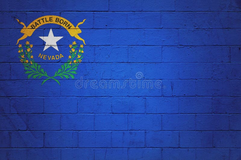 Flag of Nevada Painted on a Wall Stock Image - Image of nevada, messy ...