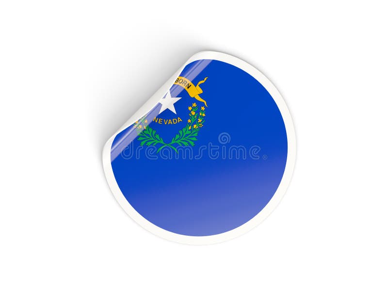 Flag of Nevada, US State Round Sticker Stock Illustration ...