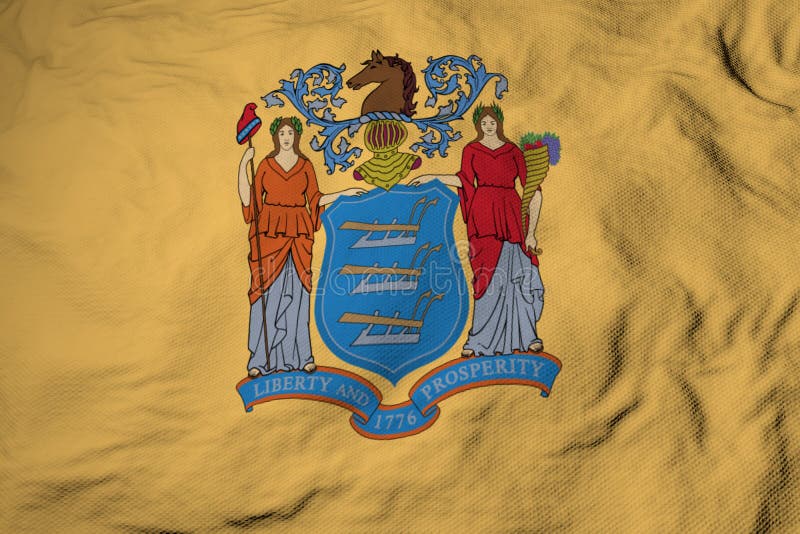 Flag of New Jersey in 3D Rendering Stock Illustration - Illustration of ...