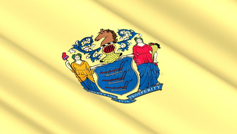 Flag of New Jersey state stock illustration. Illustration of flag ...