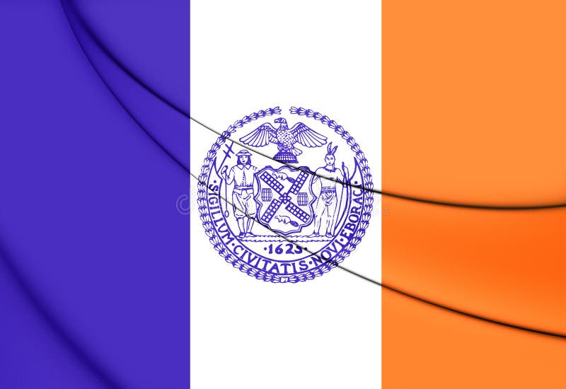 Flag of New York City, USA. Stock Illustration - Illustration of united ...
