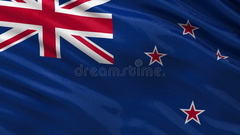 Flag of New Zealand Realistic Waving on Green Screen. Seamless Loop ...