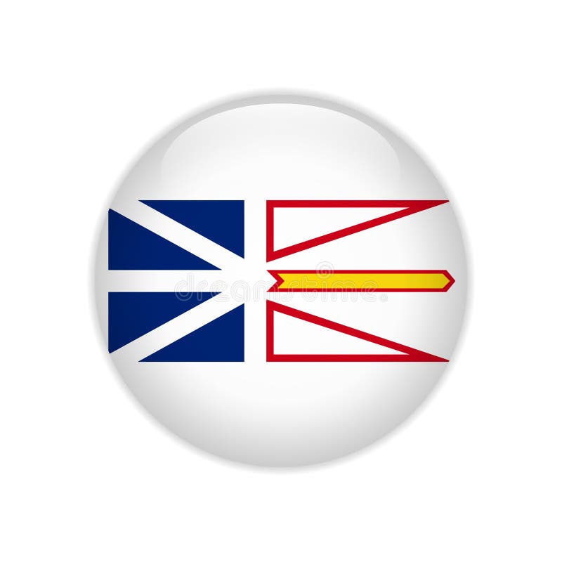 Flag Newfoundland and Labrador Button Stock Vector - Illustration of ...