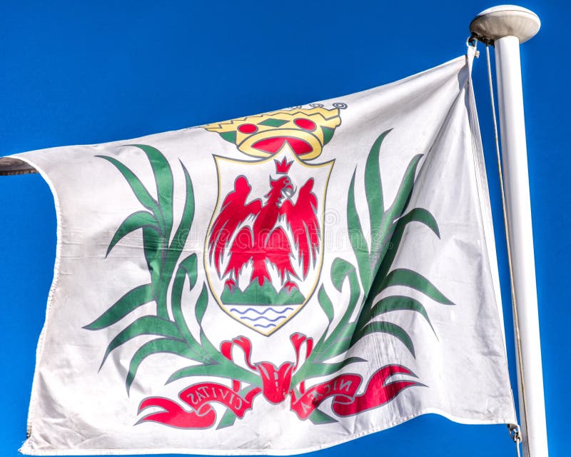 Close Up of the Flag of Nice, French Riviera Stock Photo - Image of ...