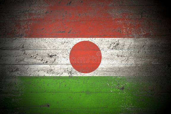 Flag of Niger on Concrete Wall Stock Illustration - Illustration of ...