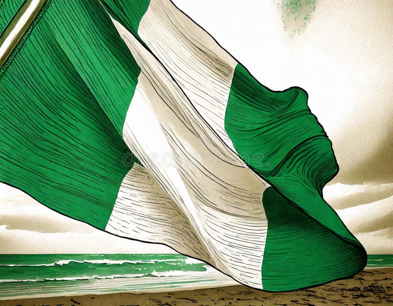 Flag of Nigeria stock illustration. Illustration of african - 308435780