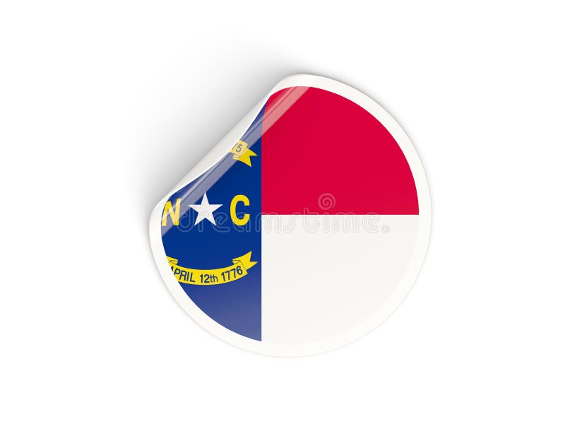 Flag of North Carolina, US State Round Sticker Stock Illustration ...