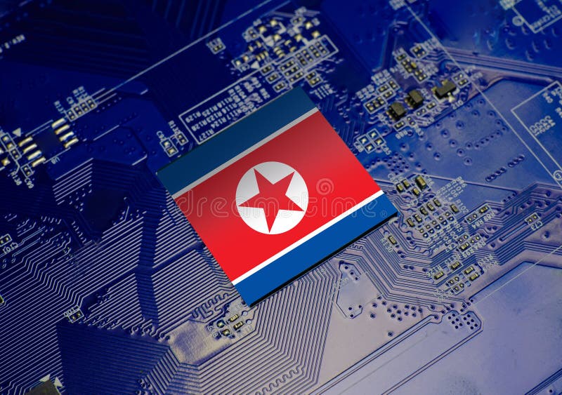 Flag of North Korea on CPU Operating Chipset Computer Electronic ...