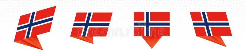 Flag of Norway in Modern Abstract Design, Flag Set Stock Vector ...