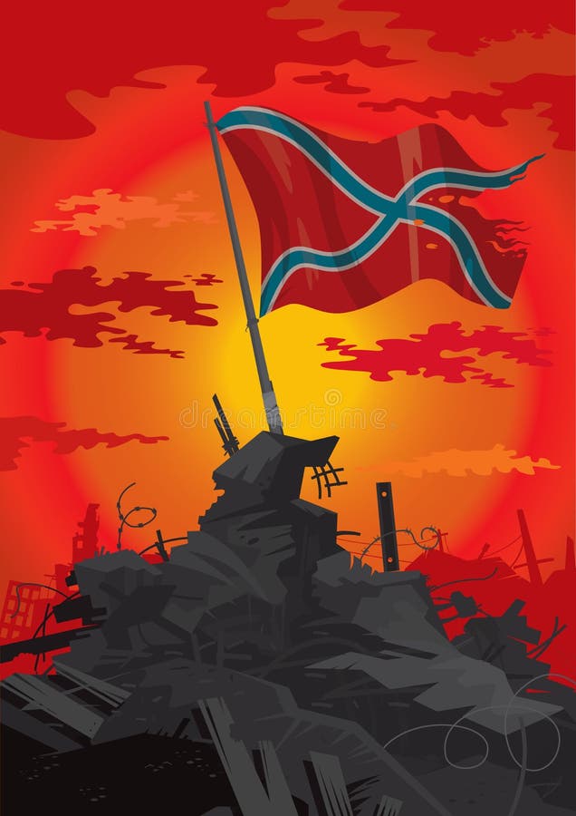 Flag of Novorossiya and Georgievsky Ribbon Stock Vector - Illustration ...