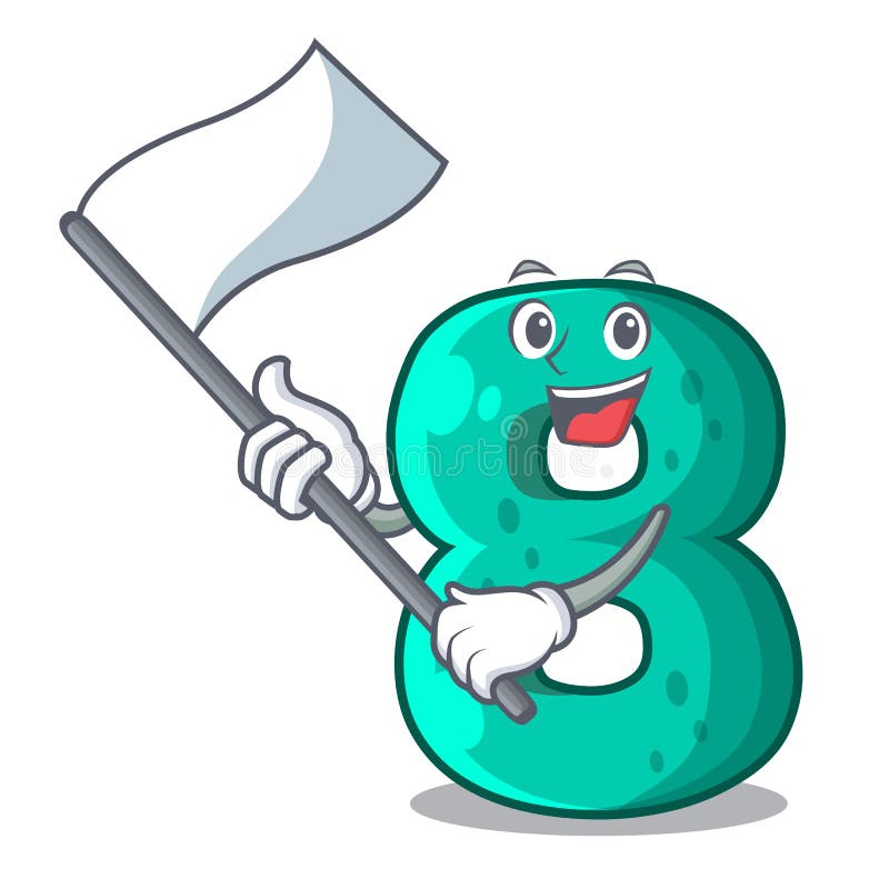 With Flag Number Six Isolated on the Mascot Stock Vector - Illustration ...