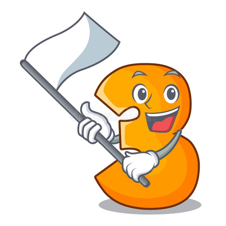 With Flag Number Three Isolated on the Mascot Stock Vector ...