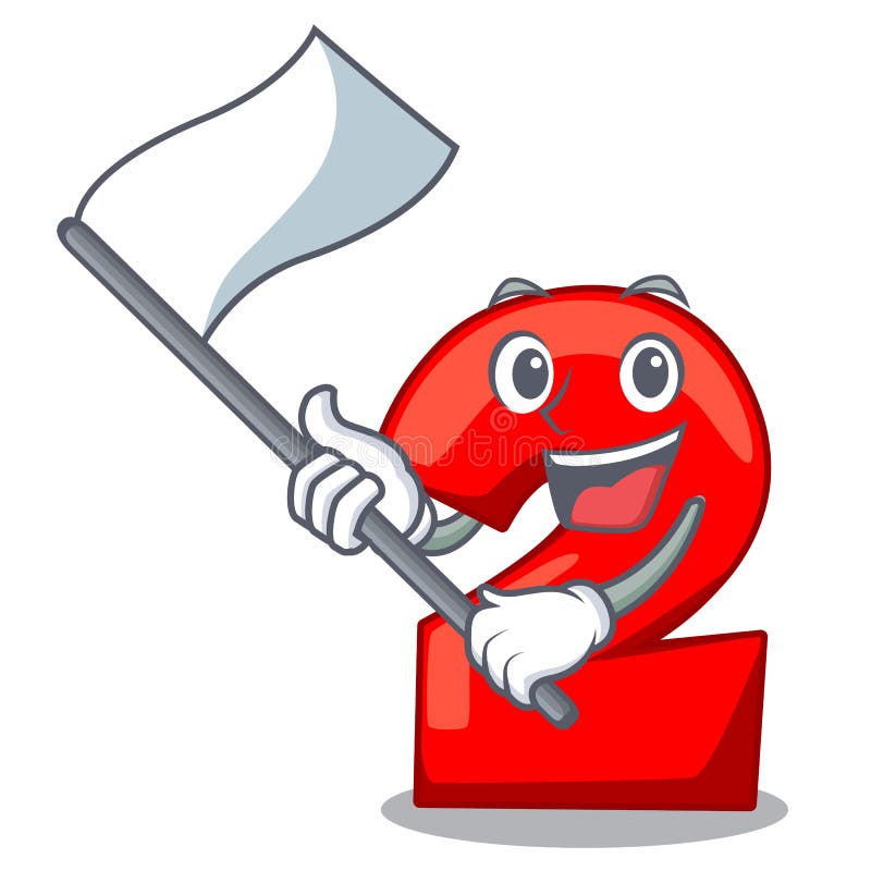 With Flag Number Six Isolated on the Mascot Stock Vector - Illustration ...