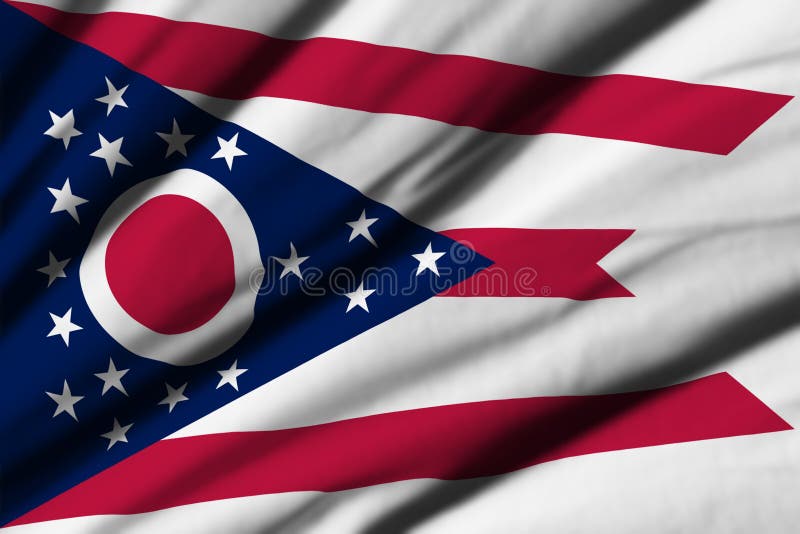 Flag of Ohio stock illustration. Illustration of blowing - 82153740