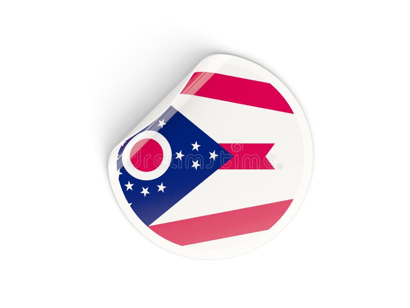 Flag of Ohio, US State Round Sticker Stock Illustration - Illustration ...