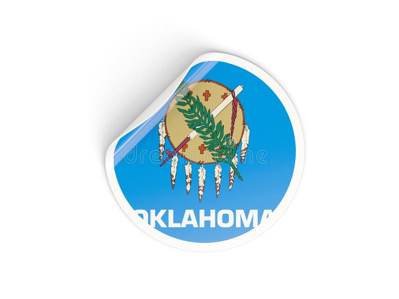 Flag of Oklahoma, US State Round Sticker Stock Illustration ...