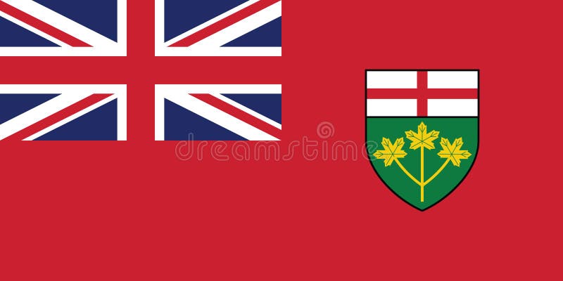 Flag of ONTARIO, CANADA stock vector. Illustration of destinations ...