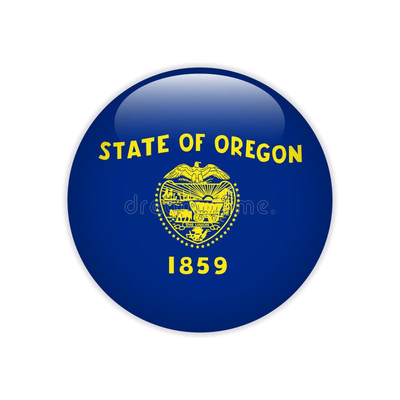 Flag Oregon button stock vector. Illustration of national - 143907400