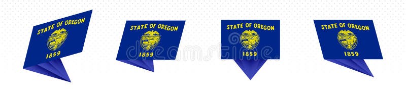 Flag of Oregon US State in Modern Abstract Design, Flag Set Stock ...