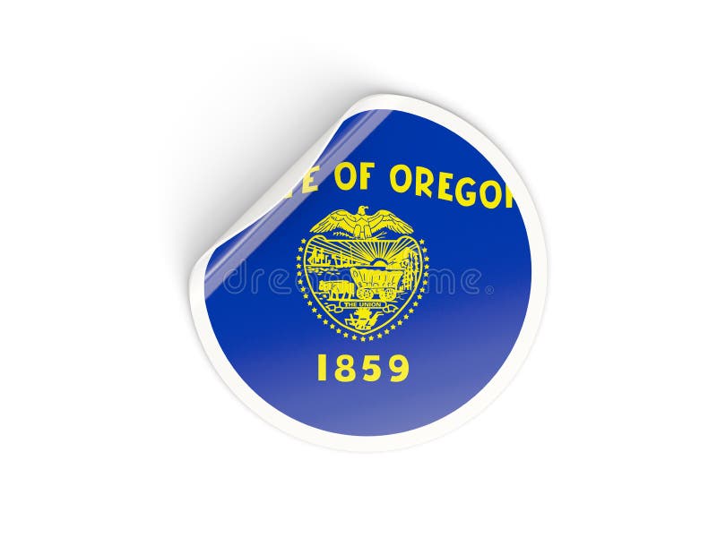 Flag of Oregon, US State Round Sticker Stock Illustration ...