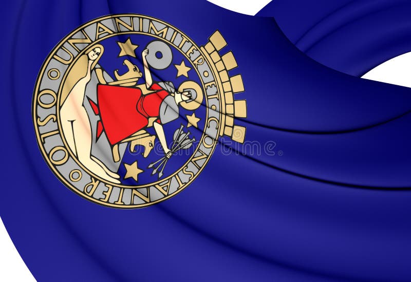 Flag of Oslo, Norway stock illustration. Illustration of norge - 131897417