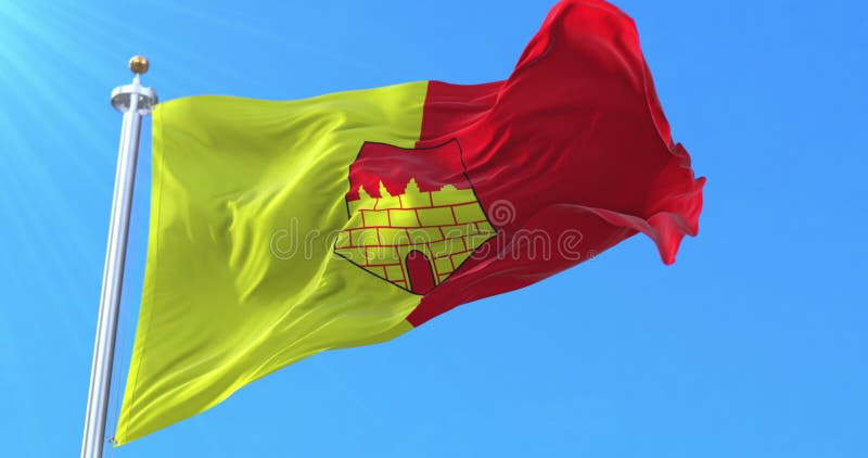Flag of Oujda in Morocco. Loop Stock Footage - Video of banner, isly ...