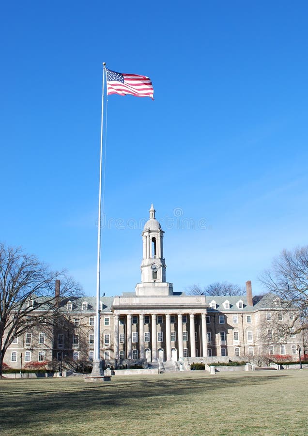Flag over Old Main stock photo. Image of flag, american - 14318390