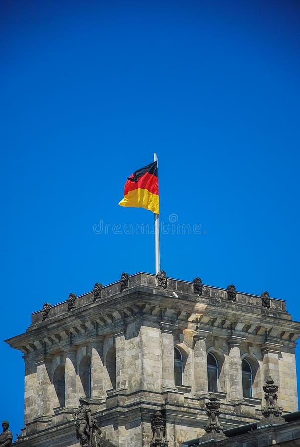 Flag over the Reichstag stock image. Image of symbol - 43086873
