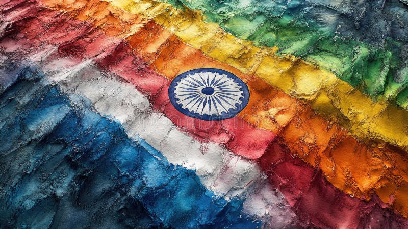 A Flag Painted on a Wall with Bold Colors and Intricate Details Stock ...