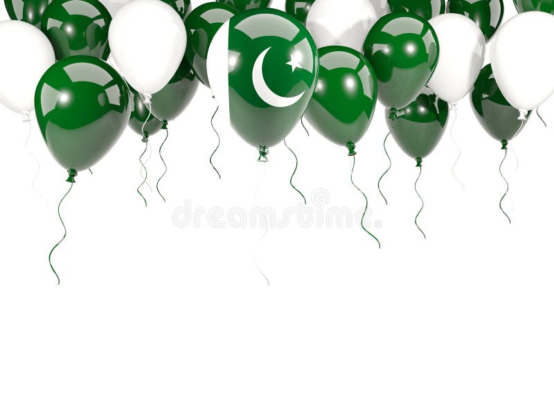 Flag of Pakistan on Balloons Stock Illustration - Illustration of ...