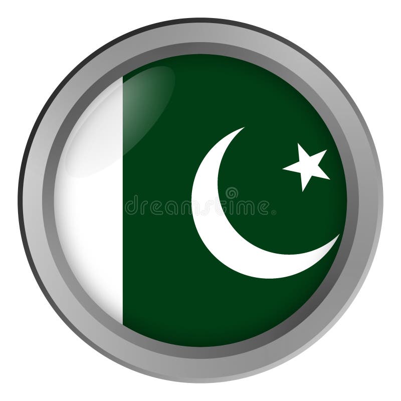 Flag Pakistan Round As a Button Stock Illustration - Illustration of ...
