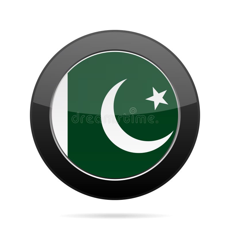 Flag of Pakistan. Shiny Black Round Button. Stock Vector - Illustration ... Flag of Pakistan. Shiny Black Round Button. Stock Vector - Illustration ...