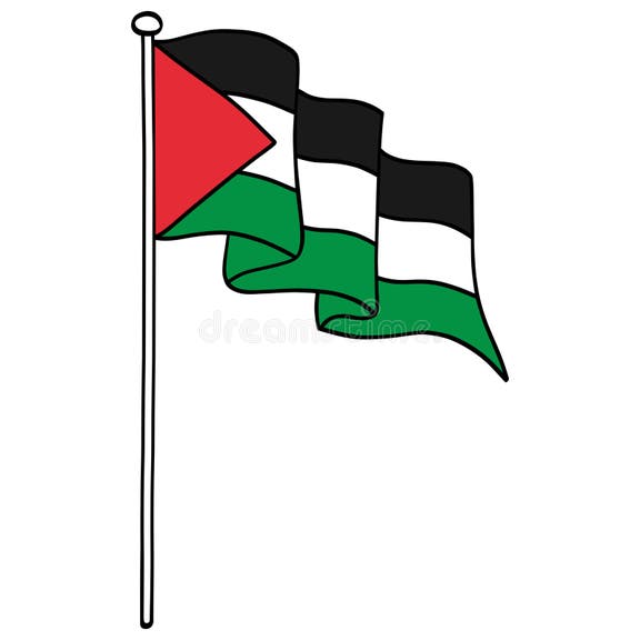 Flag of Palestine Drawing Vector Illustration Stock Vector ...