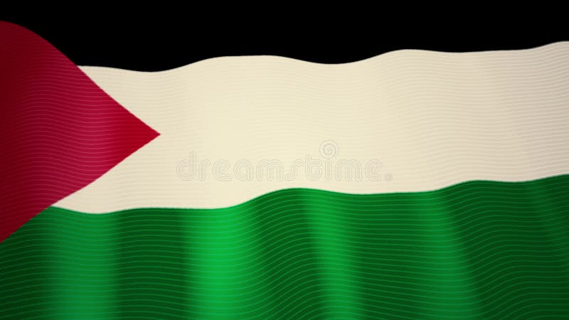 Flag of Palestine Slowly Waving in the Wind - High Quality Clean CG ...