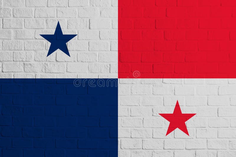 Flag of Panama. Brick Wall Texture of the Flag of Panama Stock Image ...