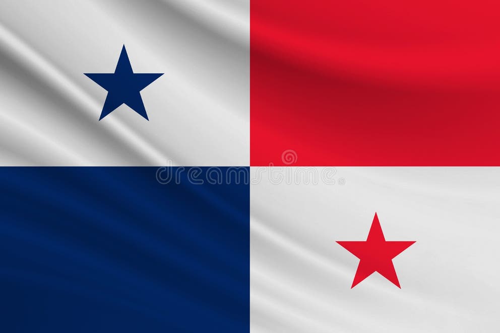 Flag of Panama. Fabric Texture of the Flag of Panama Stock Photo ...
