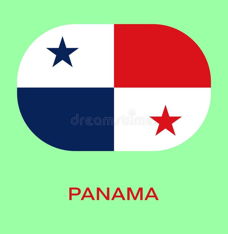 Flag of Panama, Panama Flag, National Flag of Panama. Button Style Flag ...